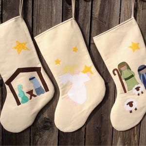 Personalized Christmas Stocking | NATIVITY Scene Stockings | Large ...