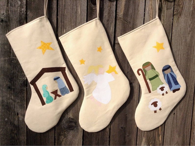 Personalized Christmas Stocking NATIVITY Scene Stockings - Etsy