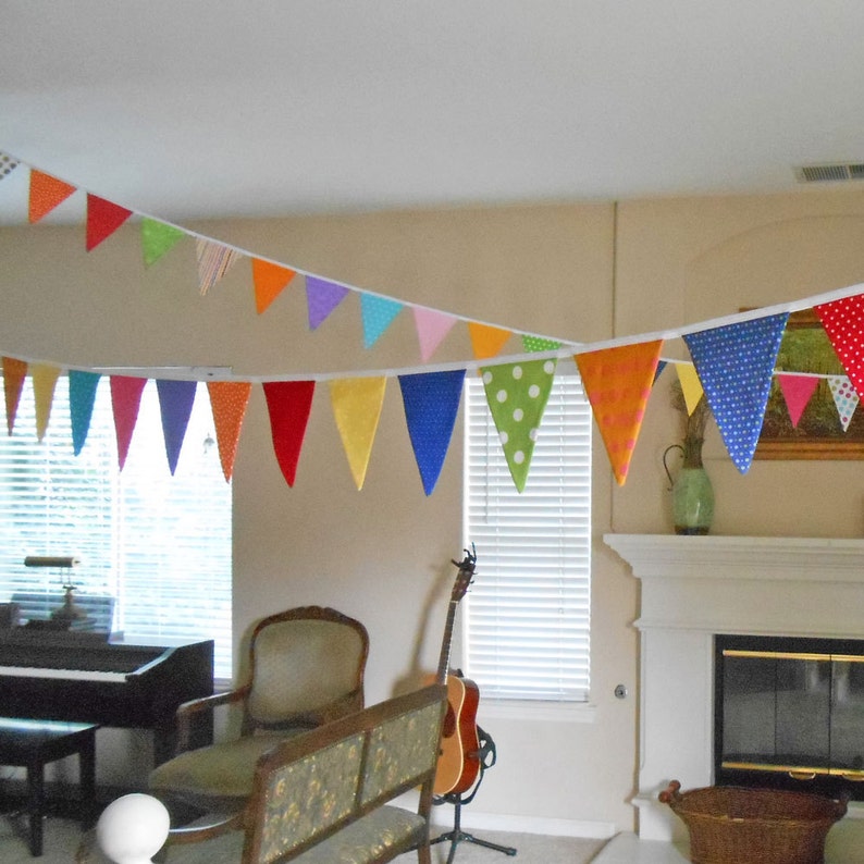 Extra Long Banner With Large Flags/ Fabric Banner by the Yard - Etsy UK