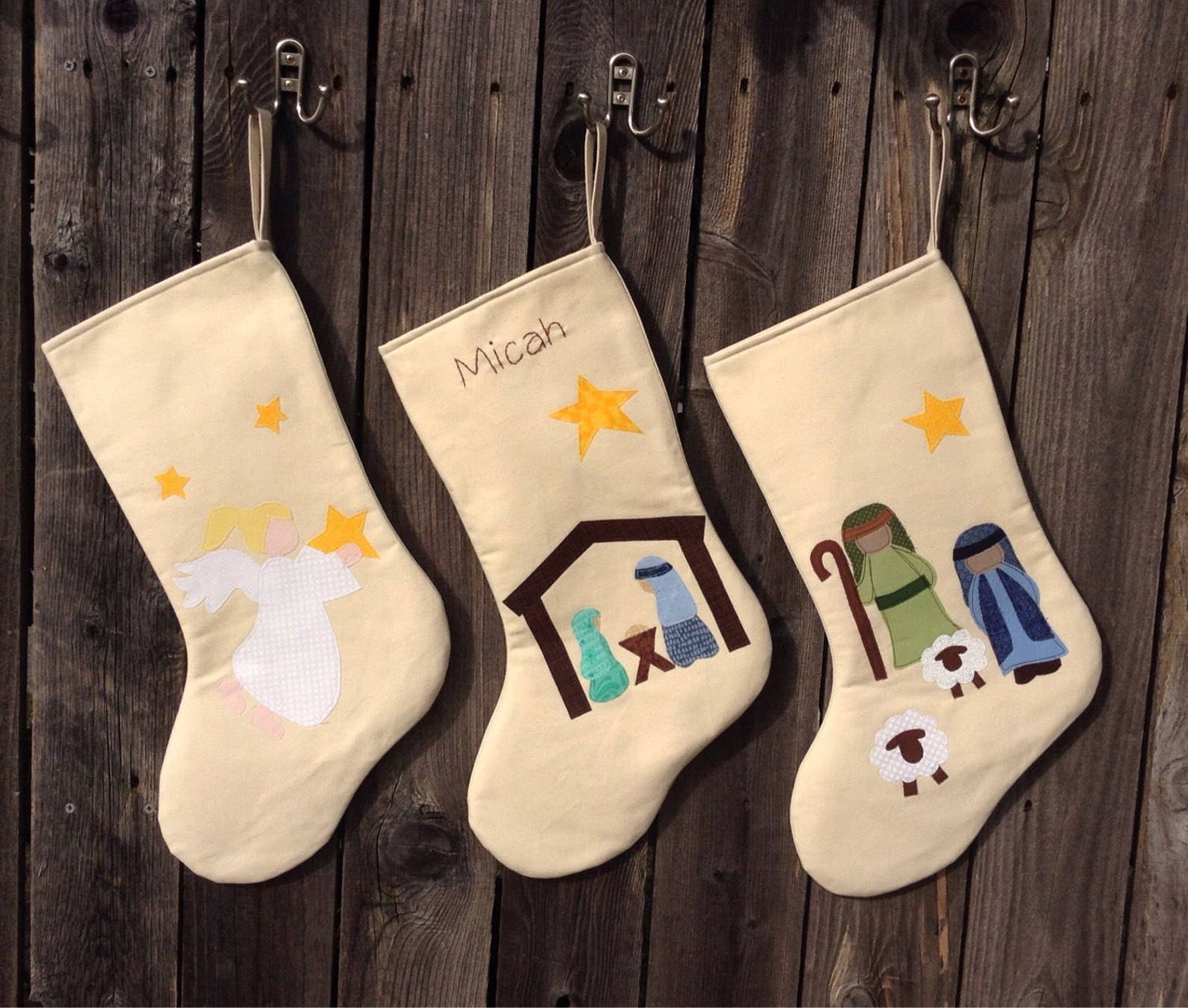 Personalized Christmas Stocking NATIVITY Scene Stockings - Etsy