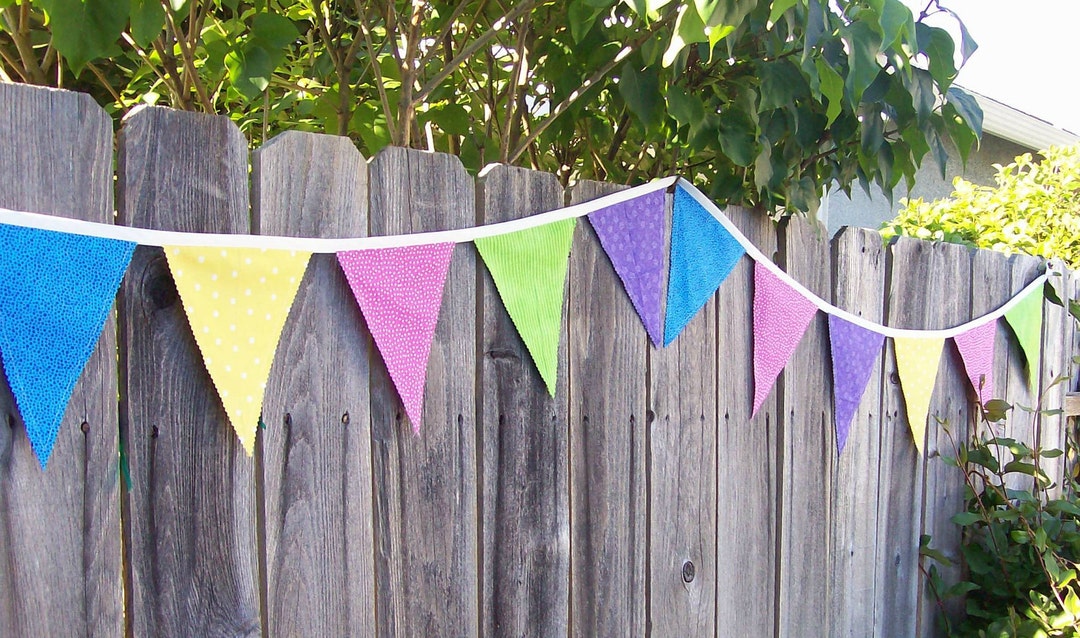 Spring Easter Banner/ Birthday Banner/ Photo Prop Bunting in Pink, Blue ...