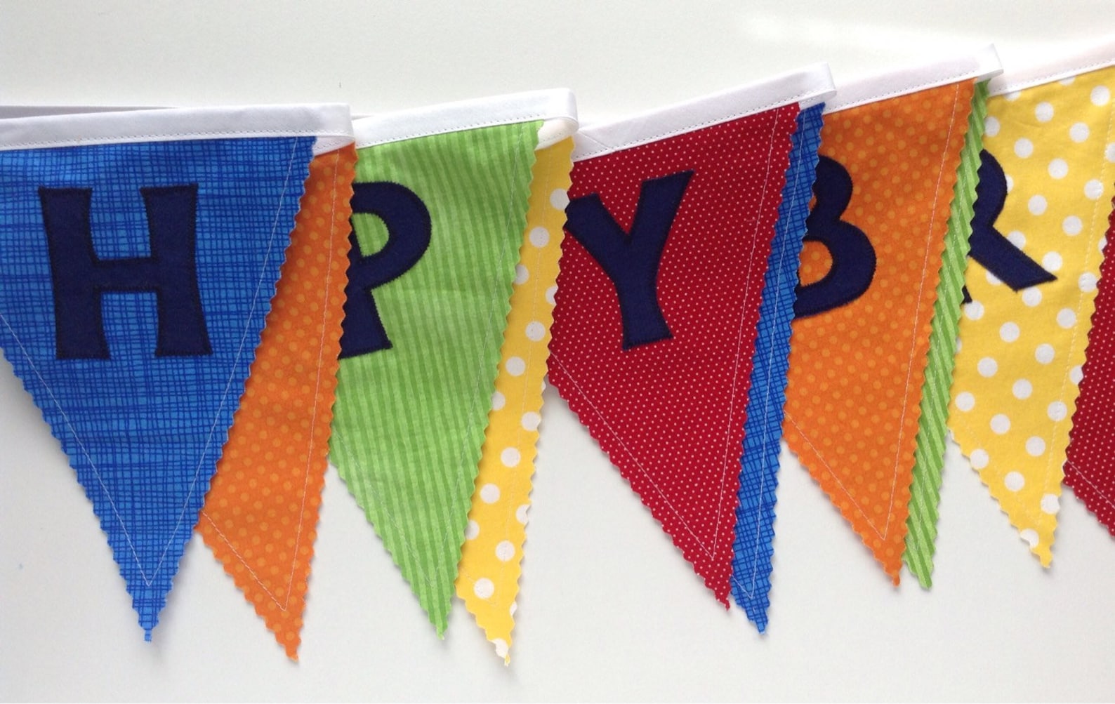 Happy Birthday Banner / Fabric Birthday Banner in Primary - Etsy
