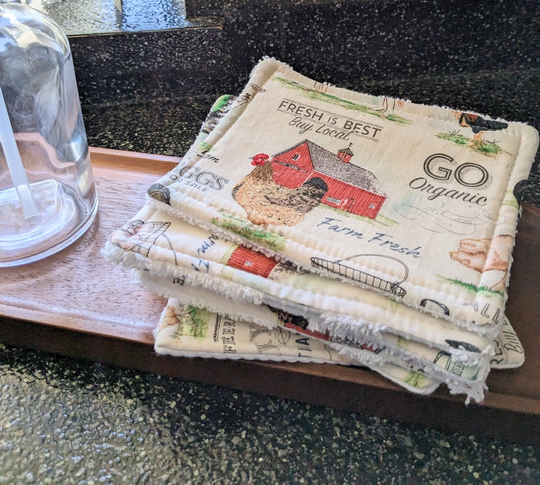 Reusable Sponge, Barn Yard Kitchen Cloth, Farm Eco-friendly Dish ...