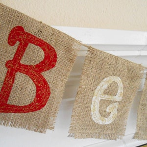 READY to SHIP Believe Burlap Christmas Banner/ Christmas Garland ...