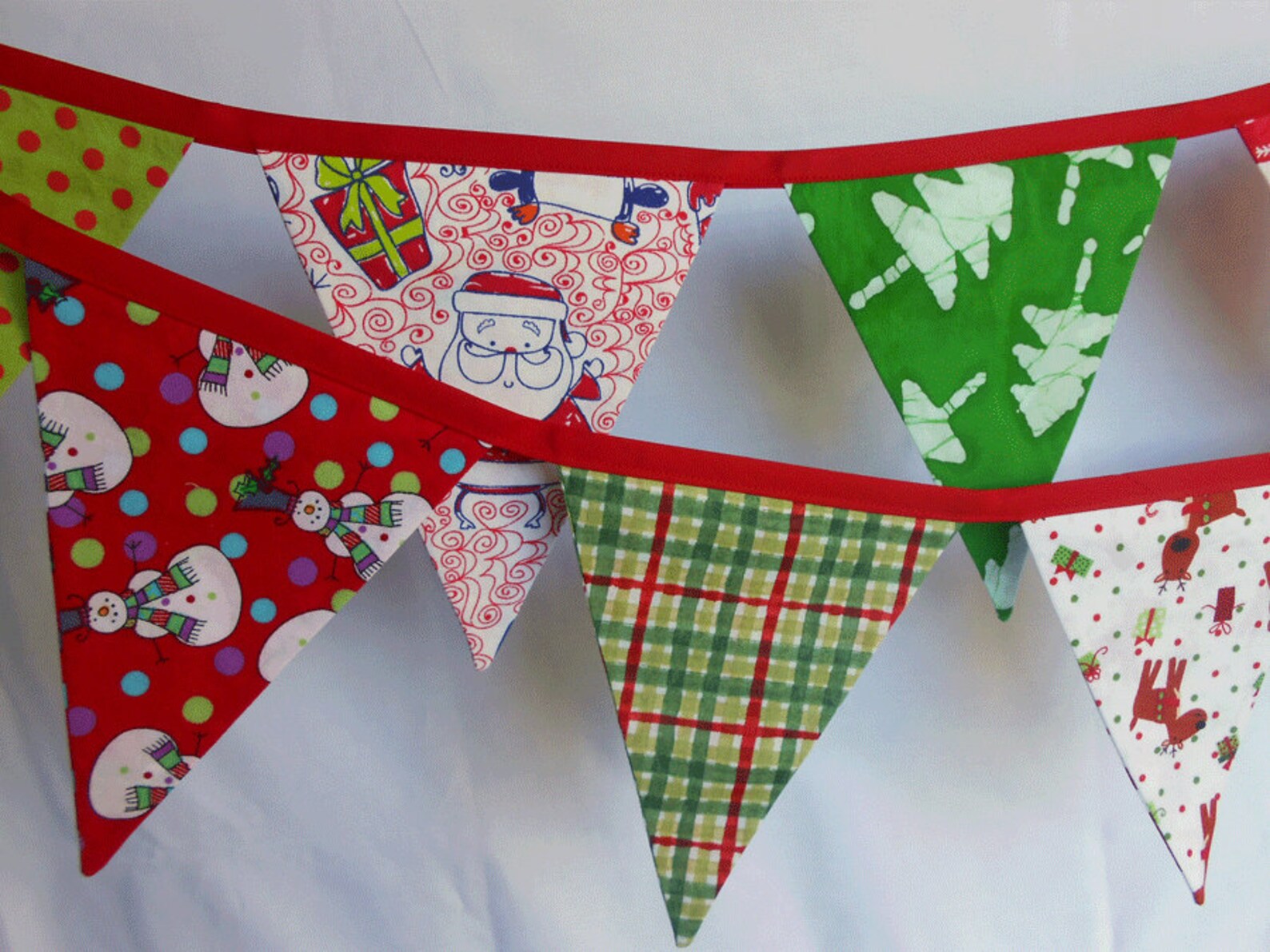 Christmas Banner/ Fabric Holiday Bunting in Medley of - Etsy