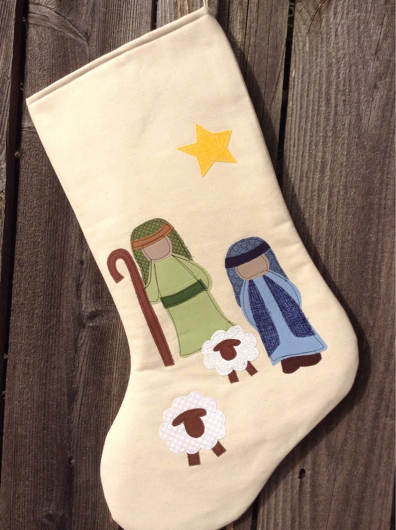Personalized Christmas Stocking SHEPHERDS from the Nativity | Etsy