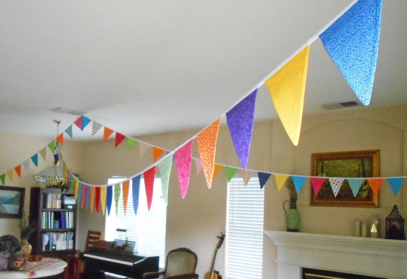 Extra Long Banner with Large Flags/ Fabric Banner by the Yard | Etsy