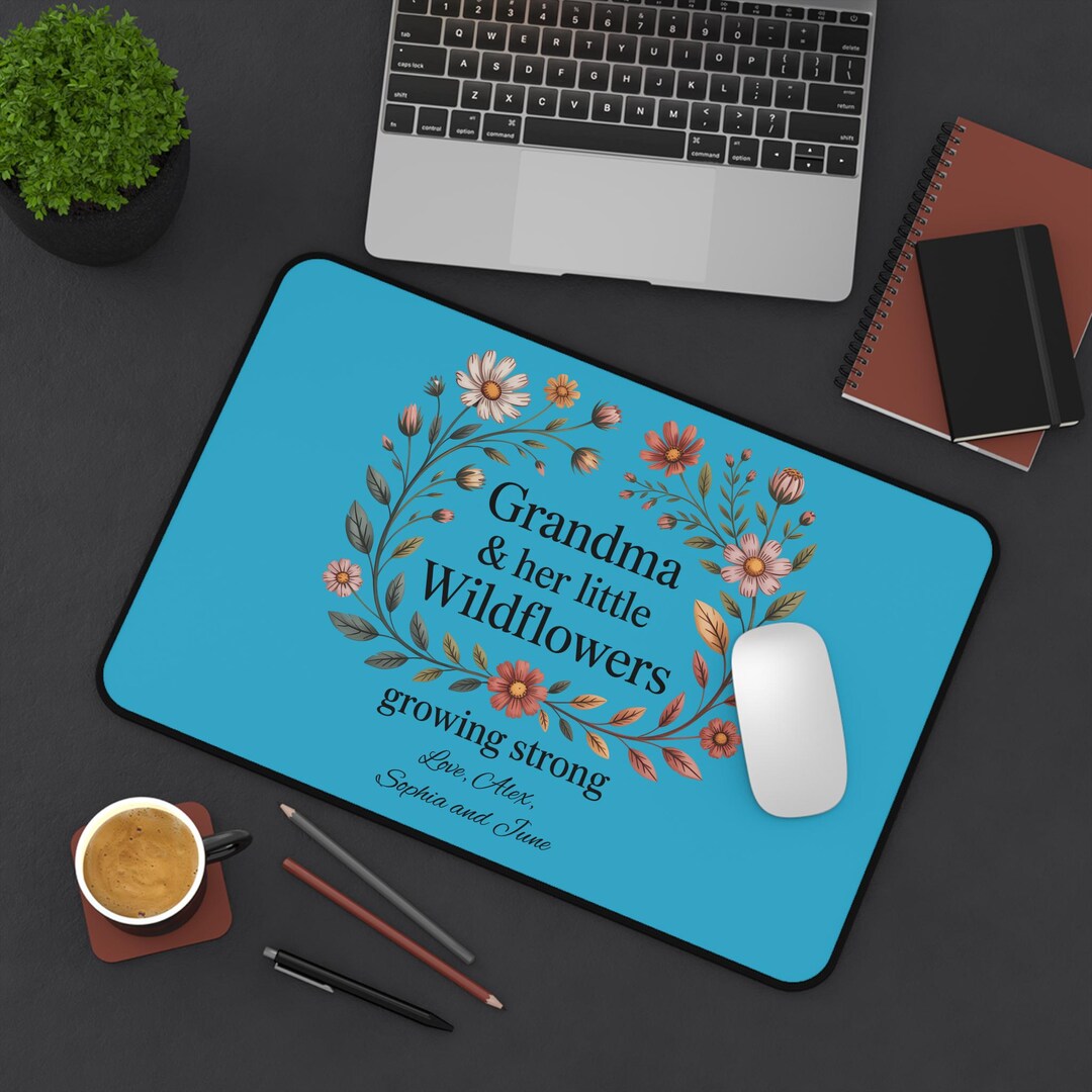 Custom Grandma Desk Mat, Personalized Grandkids Name Work Pad, Family ...
