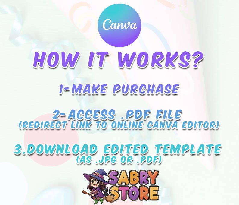 Editable Halloween Invitation Template in Canva – Chibi Witch, Ghosts ...