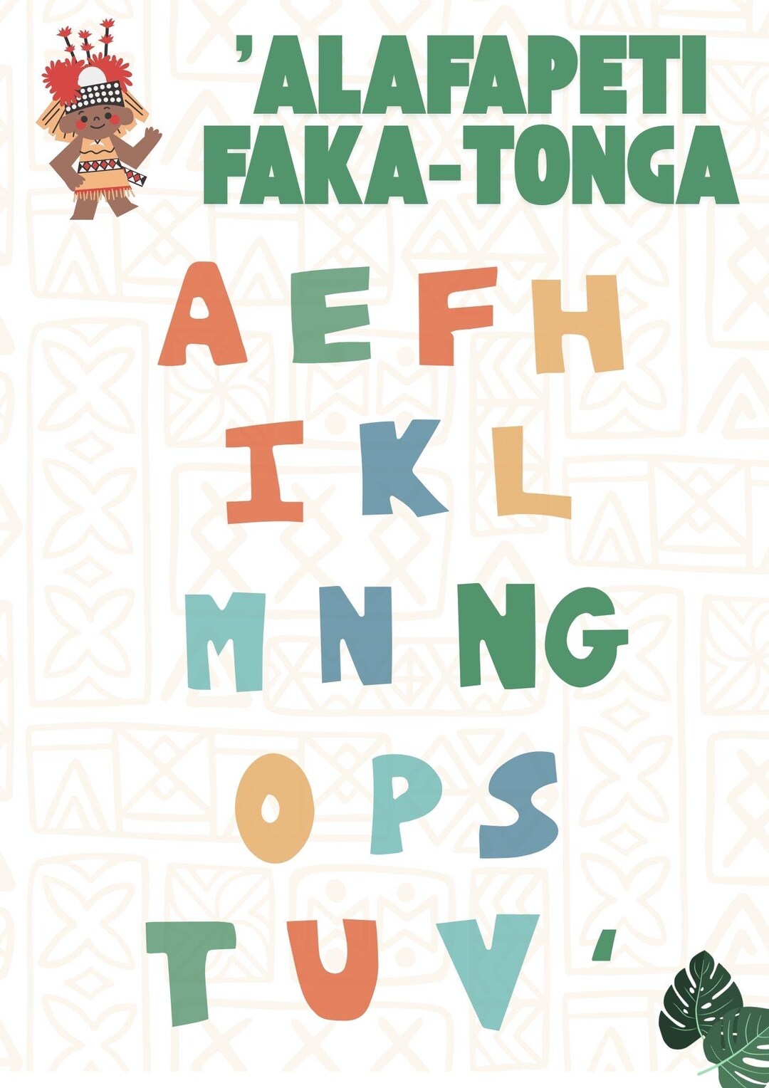 Tongan Alphabet Printable - Etsy