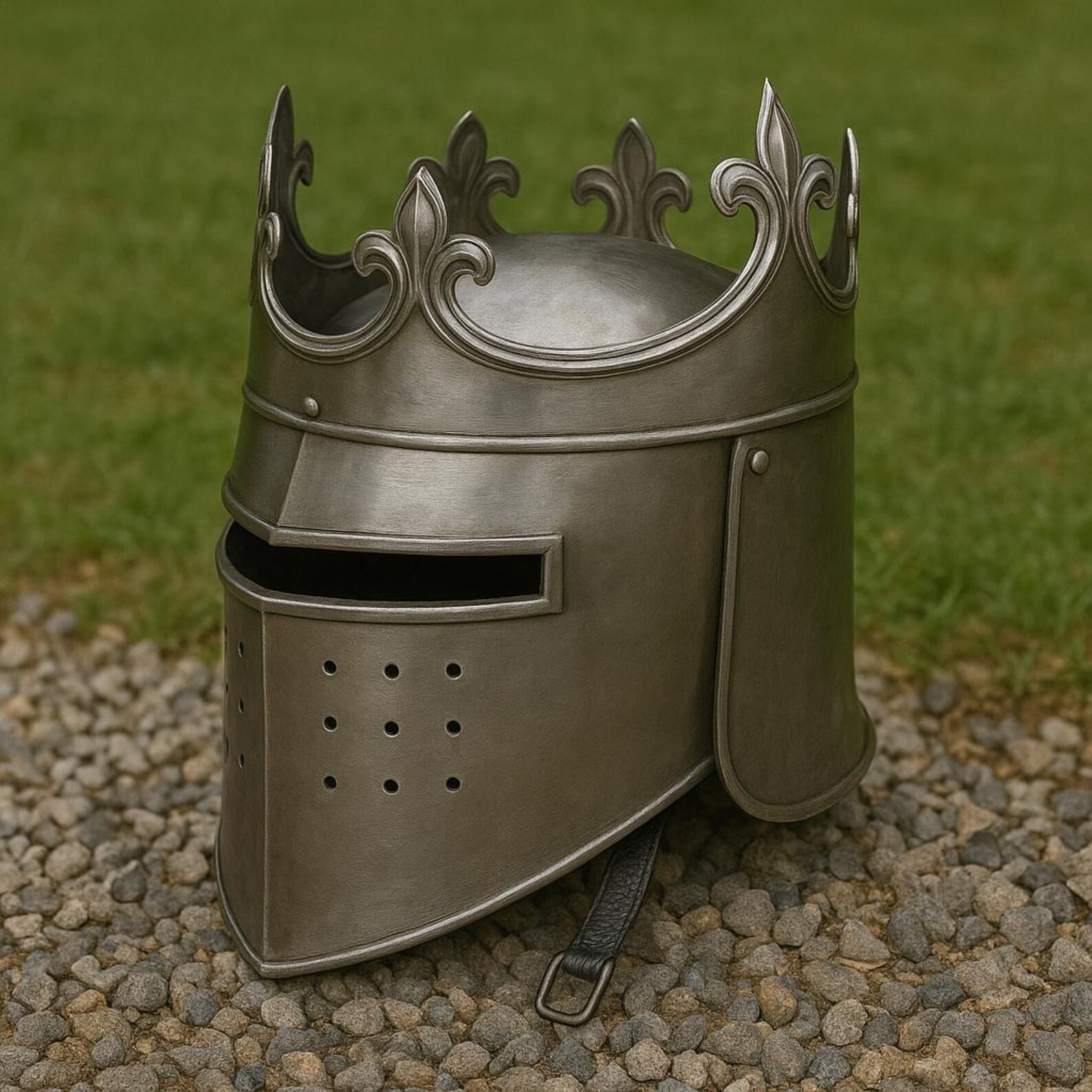 Medieval Knight Helmet With Crown | Royal Crusader Great Helm ...