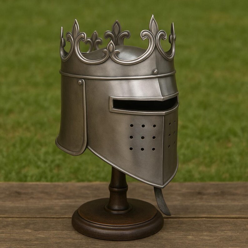 Medieval Knight Helmet With Crown | Royal Crusader Great Helm ...