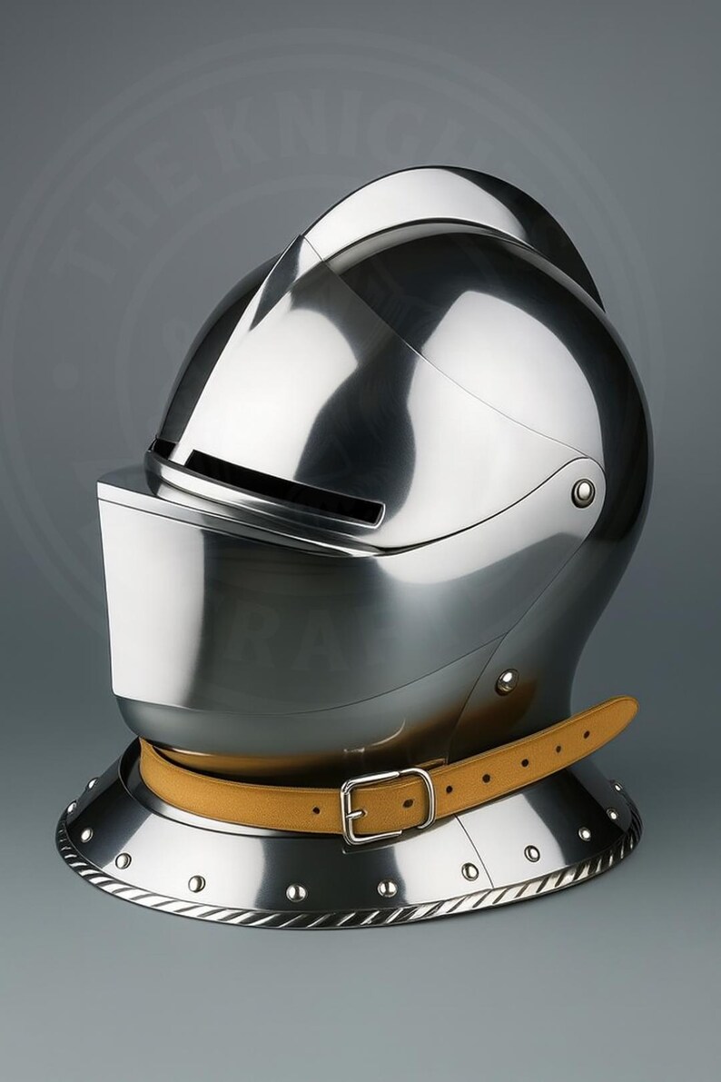 Medieval Close Helmet – Polished Steel Knight Armor Helmet | LARP ...