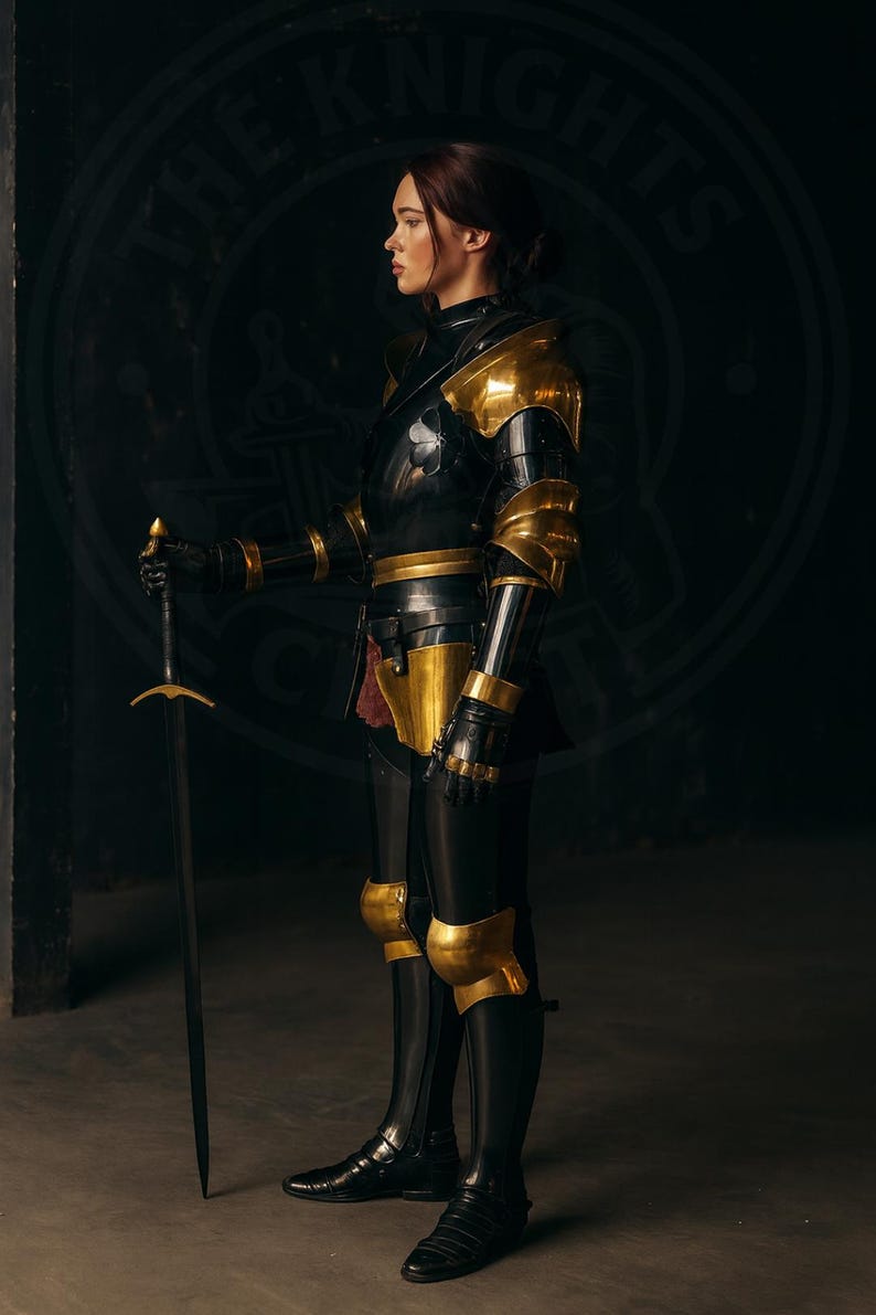 Medieval Black & Gold Knight Armor Set: Cosplay, LARP, Renaissance ...