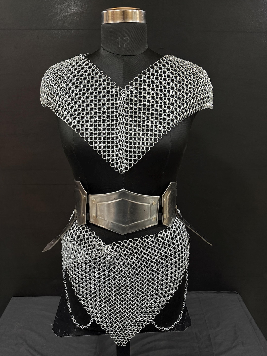 Medieval Chainmail Mantle and Steel Belt, Fantasy Warrior Armor Set. - Etsy