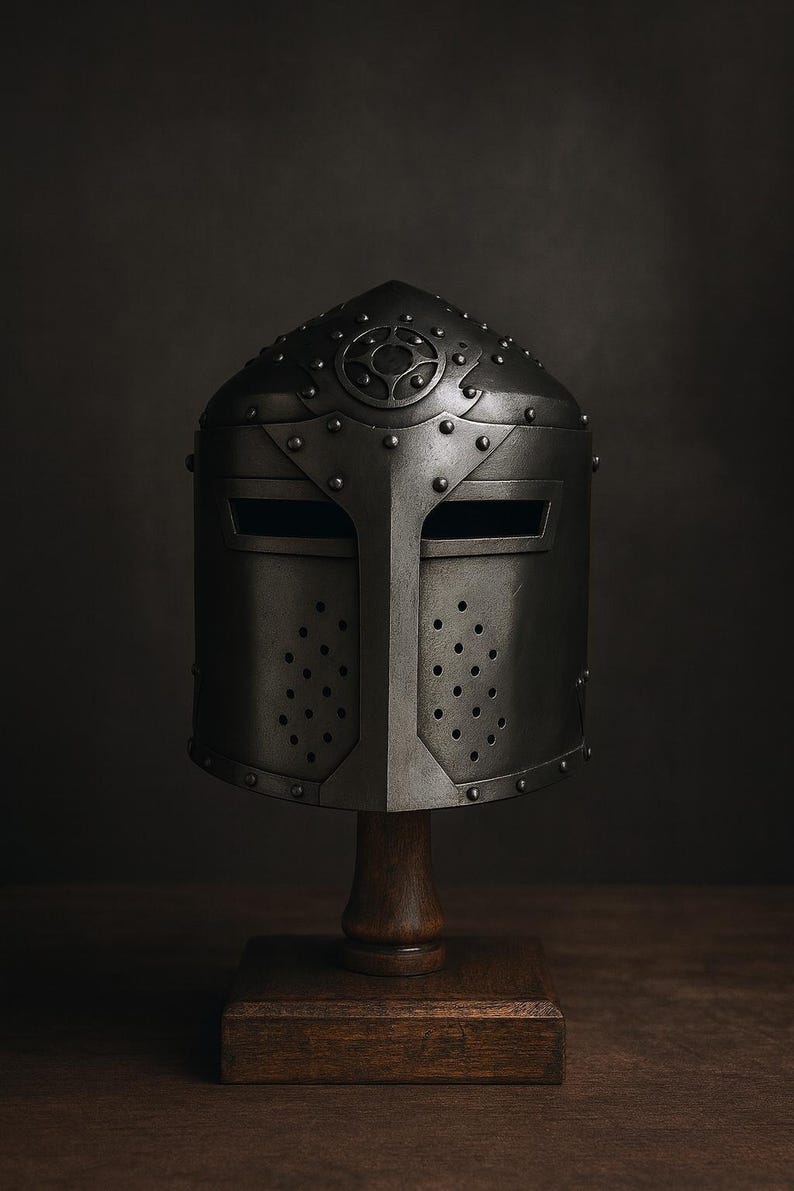 Handcrafted Steel Crusader Helmet: Gothic Templar LARP Armor - Etsy