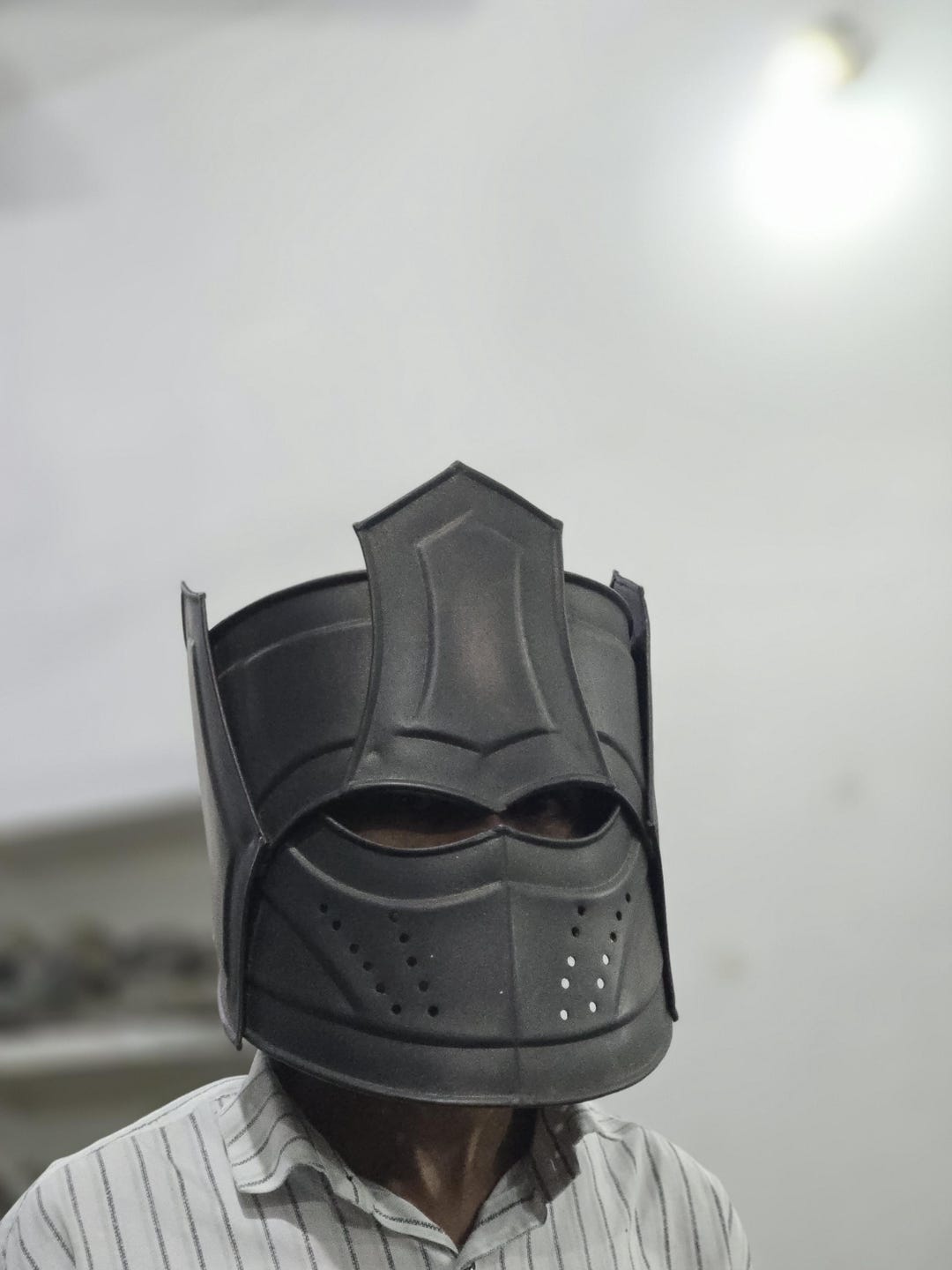 Black Medieval Knight Helmet – Fantasy Crusader Armor | Handcrafted ...