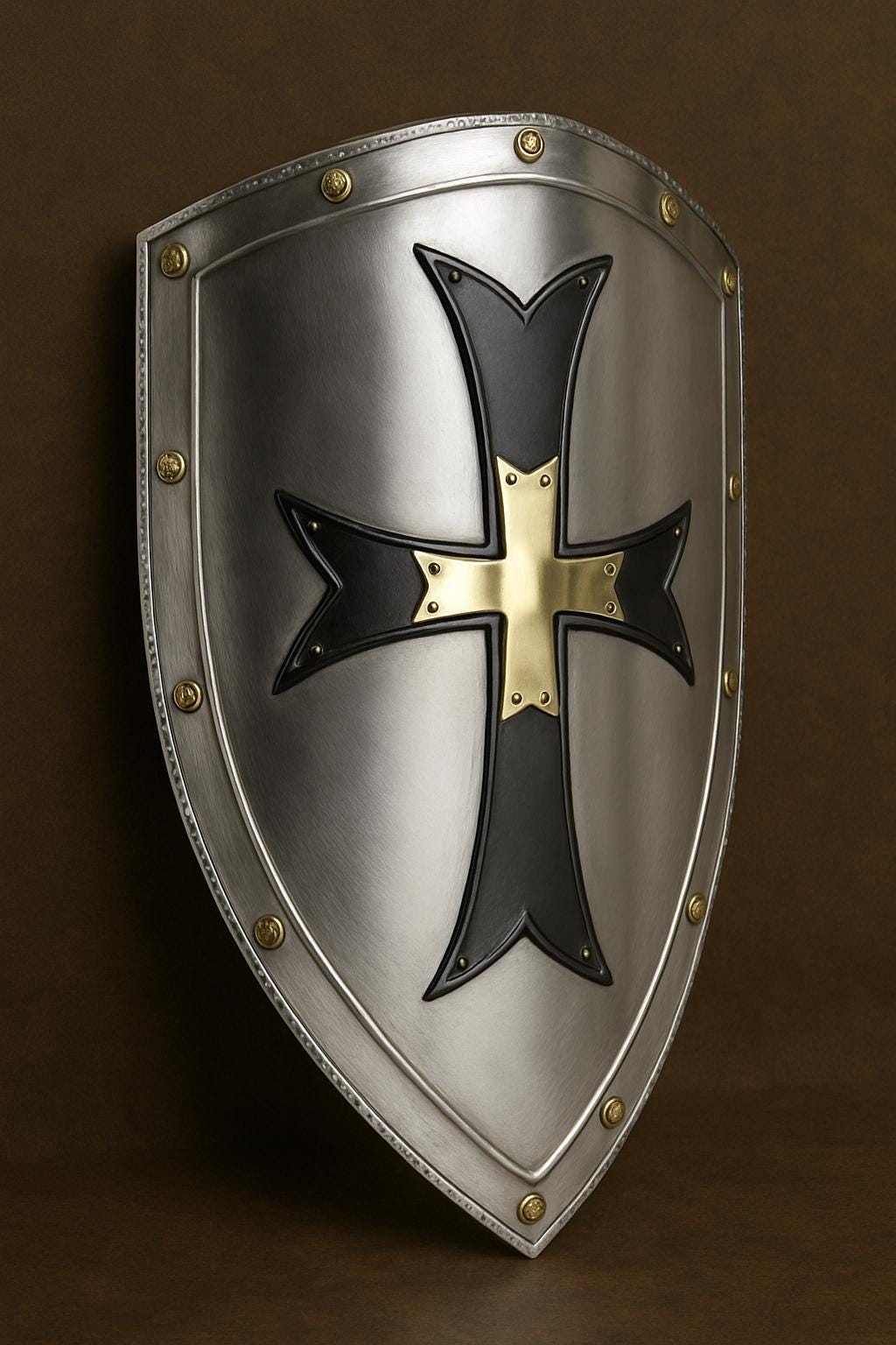 Handmade Medieval Crusader Shield: Black Gold Templar Knight Decor - Etsy