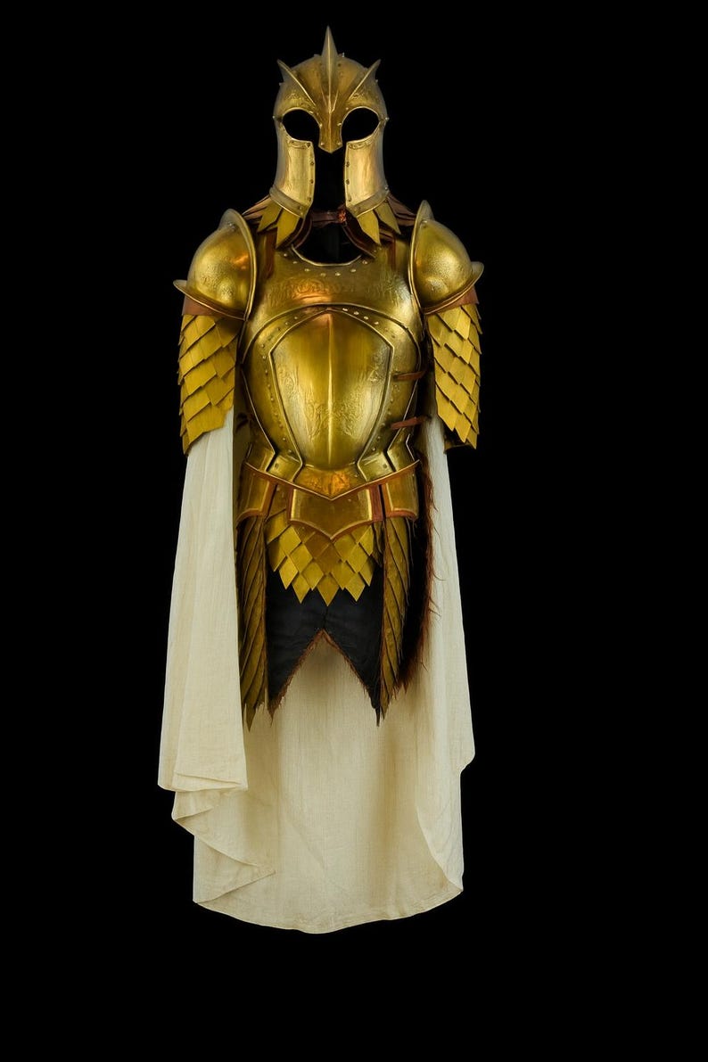 Handmade Kings Guard Armor: Golden Medieval Costume for Cosplay & LARP ...