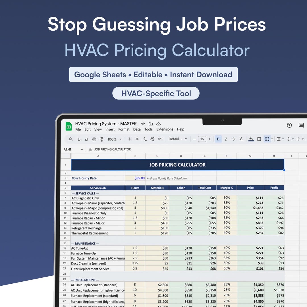 Job Pricing Calculator | Stop Guessing Service Quotes | HVAC Contractor ...