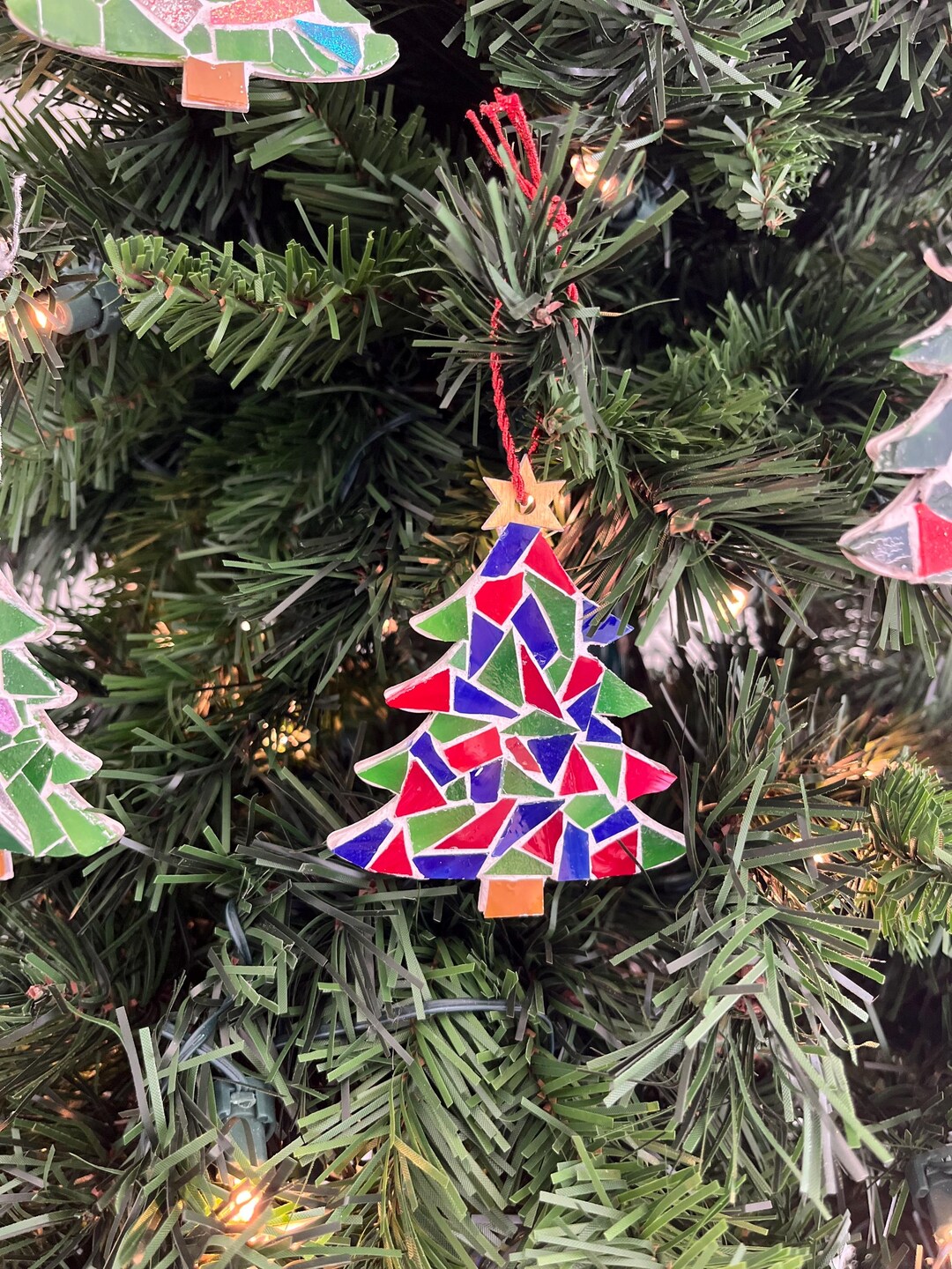Christmas Tree Mosaic Ornaments - Etsy
