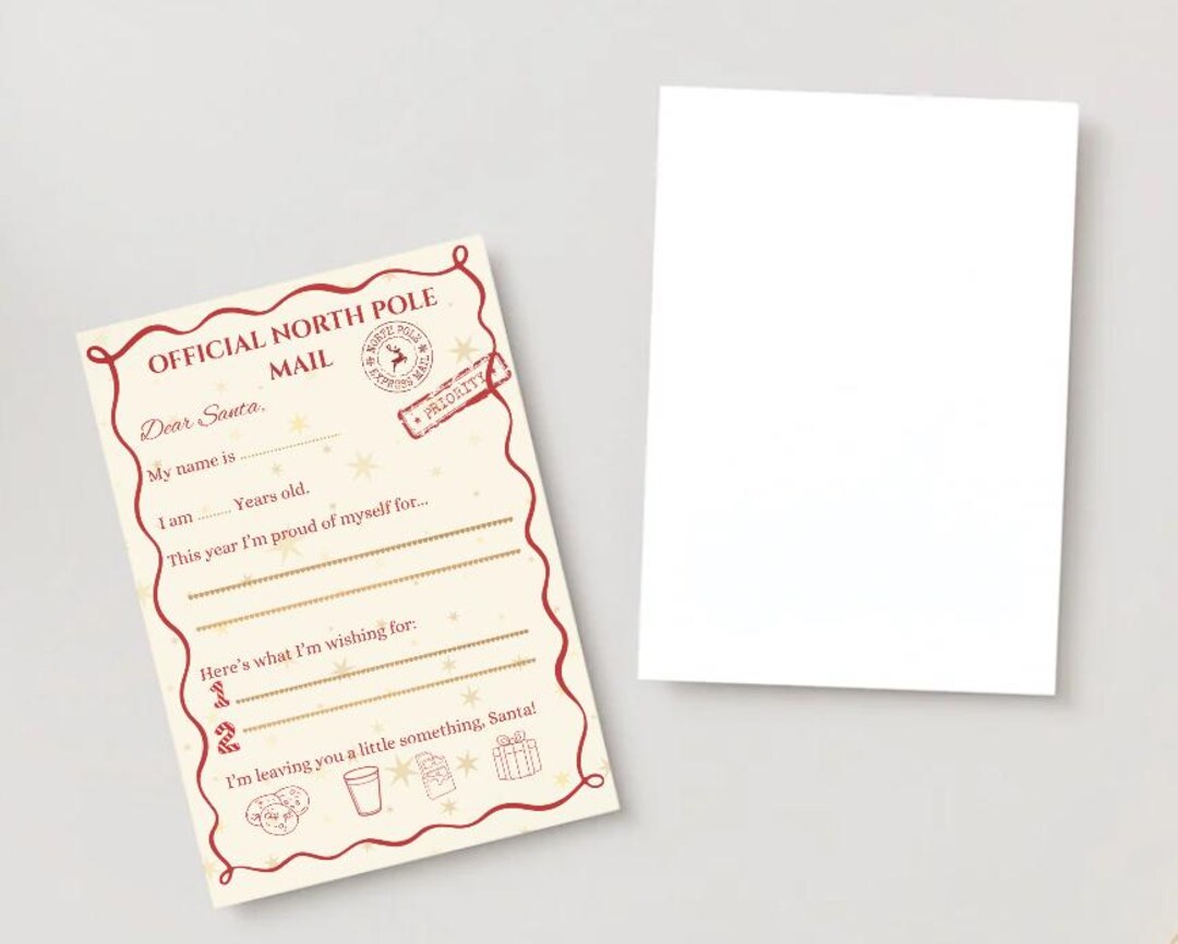 Official North Pole Mail Letter to Santa Printable - Etsy