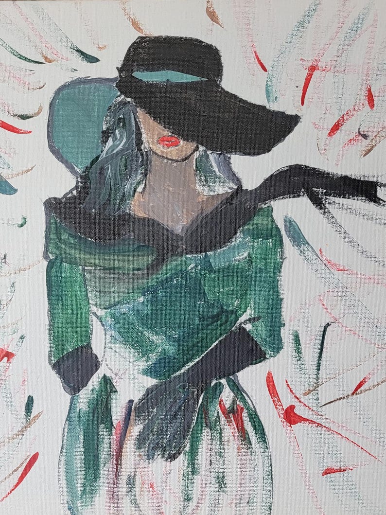 Printable Artwork "the Imperfect Woman" Emerald Green Dress Art Print ...
