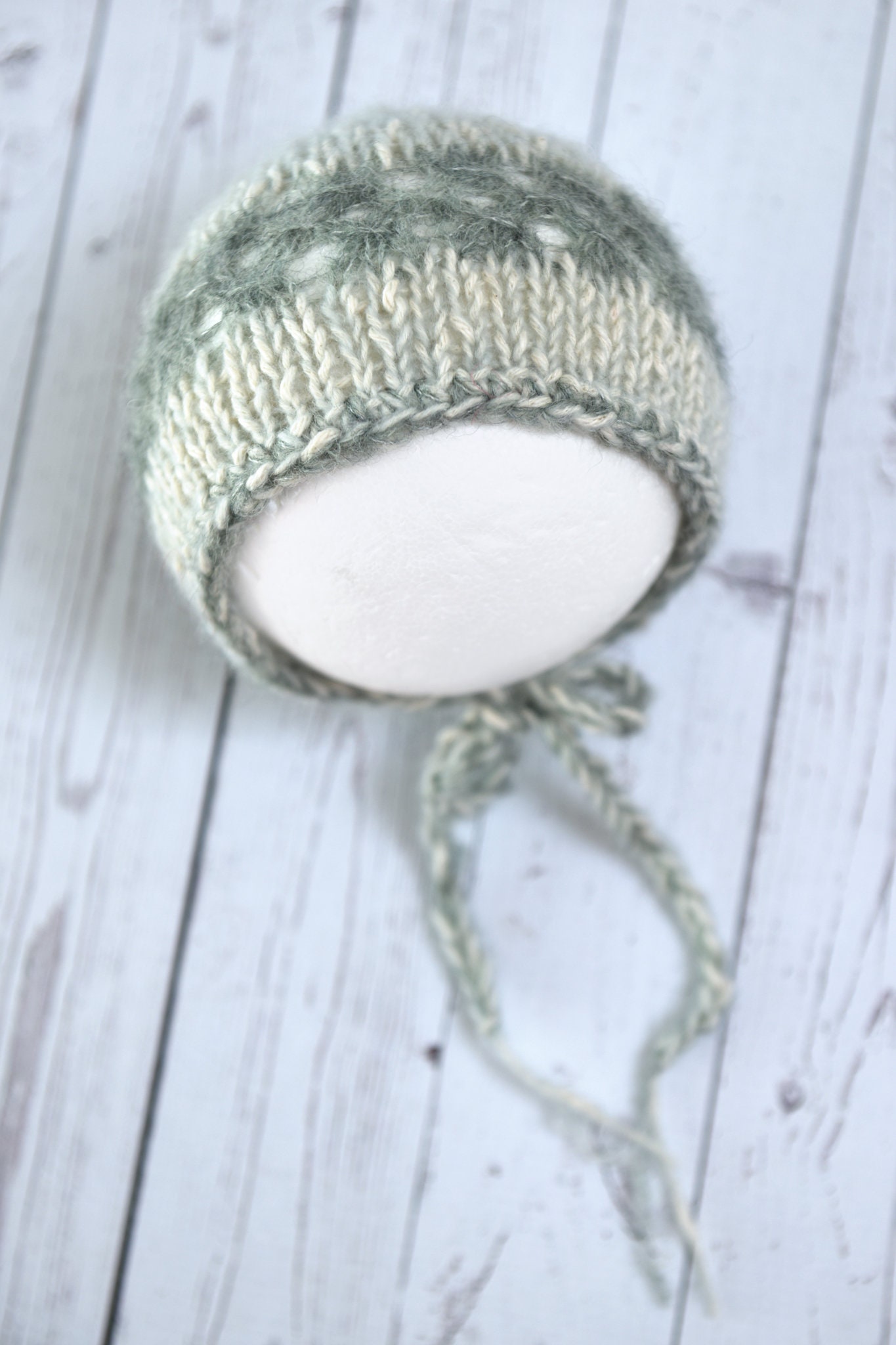 Sage Green Bonnet Soft Hand Knit Bonnet With Alpaca Silk | Etsy