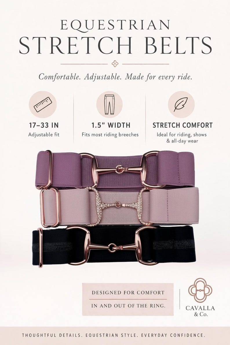 Navy Stripe Equestrian Stretch Belt With Rose Gold Horse Bit Buckle - Etsy