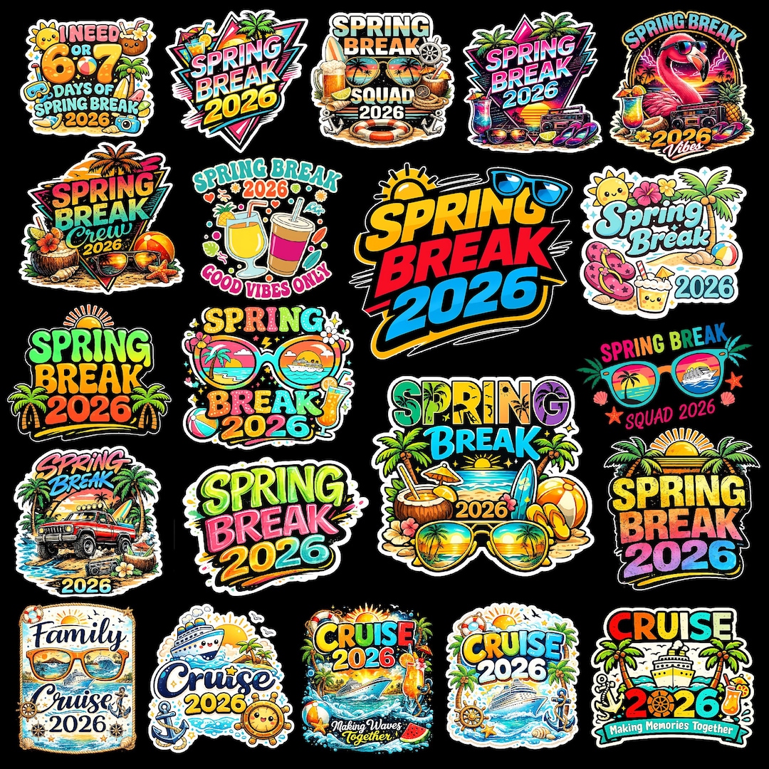 Spring Break 2026 Png Bundle, Family Cruise 2026, Spring Break Squad ...