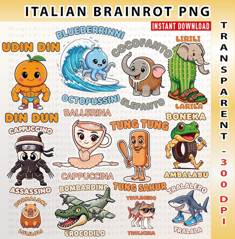Brainrot png, Italian Brainrot PNG, funny brainrot png, Brainrot Meme ...