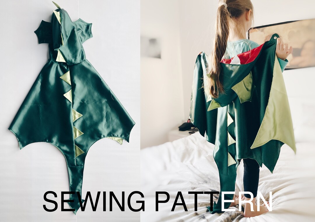 Dragon Cape Sewing Pattern. Dragon Costume for Kids. Sizes From 2 to 10 ...