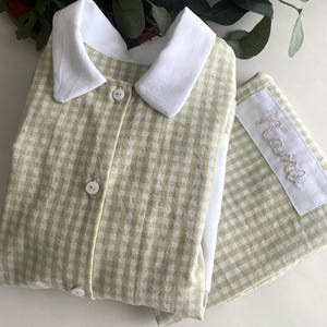 Kindergarten Apron. School Smock Dress. Button Up. Gingham 100% Cotton ...