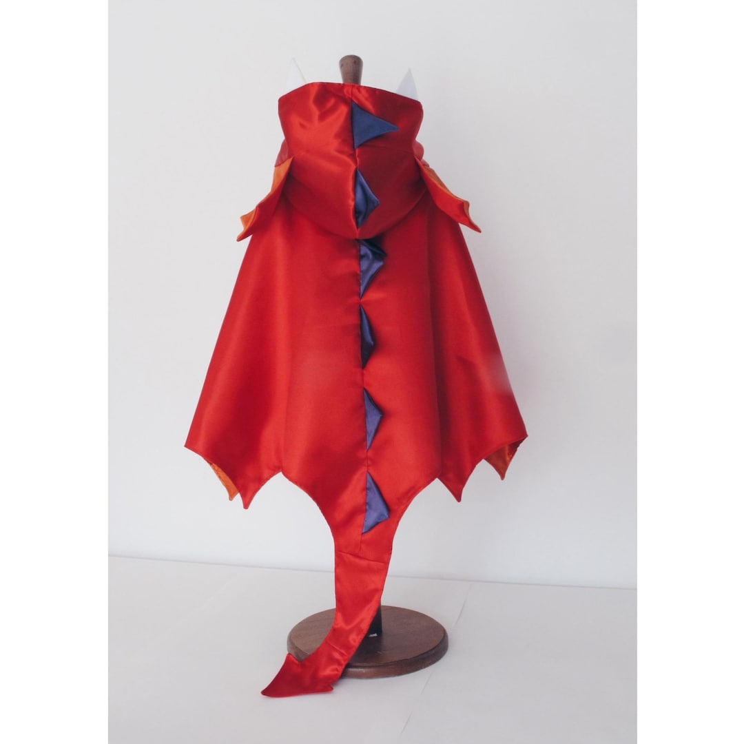 Red Dragon Cape for Kids. Dragon Costume With Spikes and Wings - Etsy