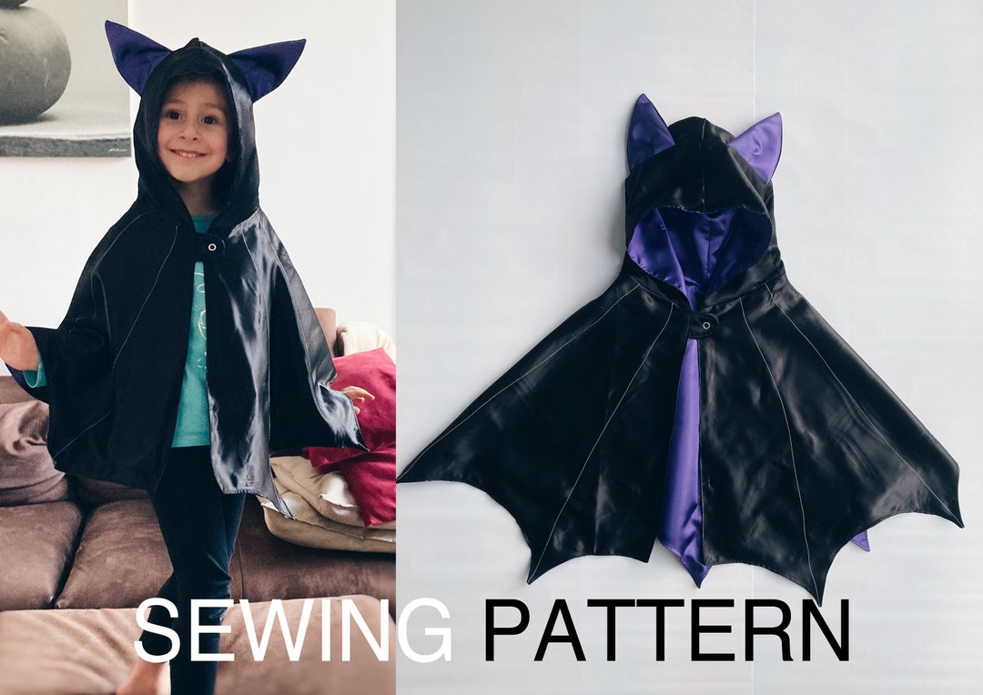 Bat Cape Sewing Pattern. Bat Wings for Kids. Sizes From 2 to 10 Years ...