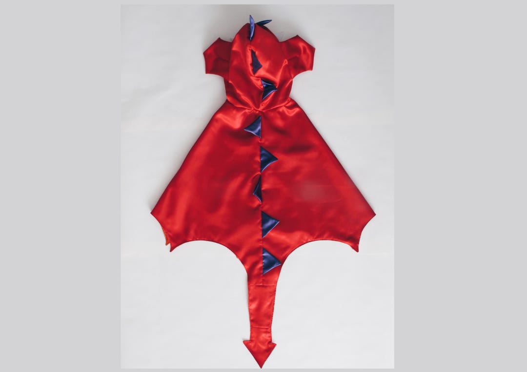 Red Dragon Cape for Kids. Dragon Costume With Spikes and Wings - Etsy