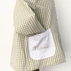 Kindergarten Apron. School Smock Dress. Button Up. Gingham 100% Cotton ...