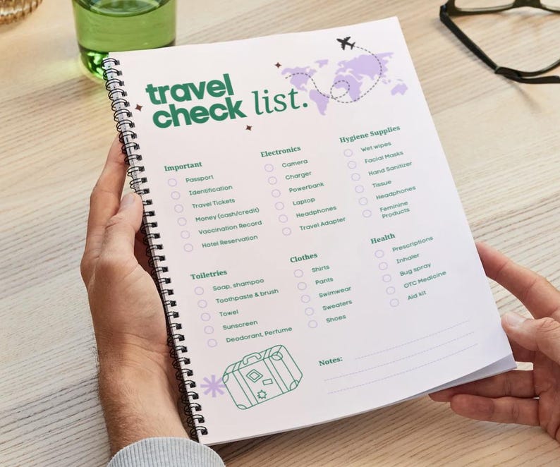 Travel Packing Checklist Printable | Packing List PDF | Vacation Planner | Travel Essentials ...