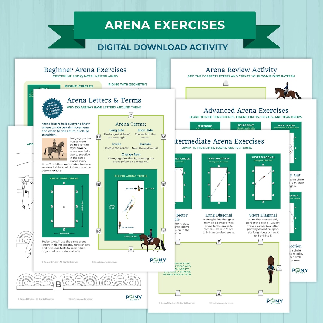 Horse Arena Exercises Printable: Kids Riding Lessons Activity (PDF) - Etsy