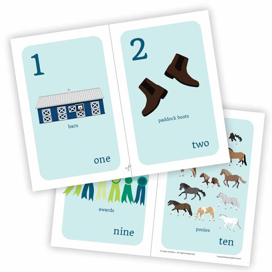 Horse Counting Flashcards: Printable Math Activity for Kids (PDF ...