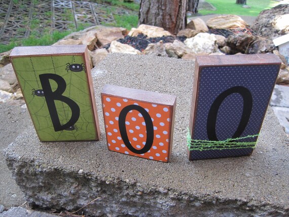 Items similar to Super CUTE BOO blocks.... I absolutely LOVE the Paper ...