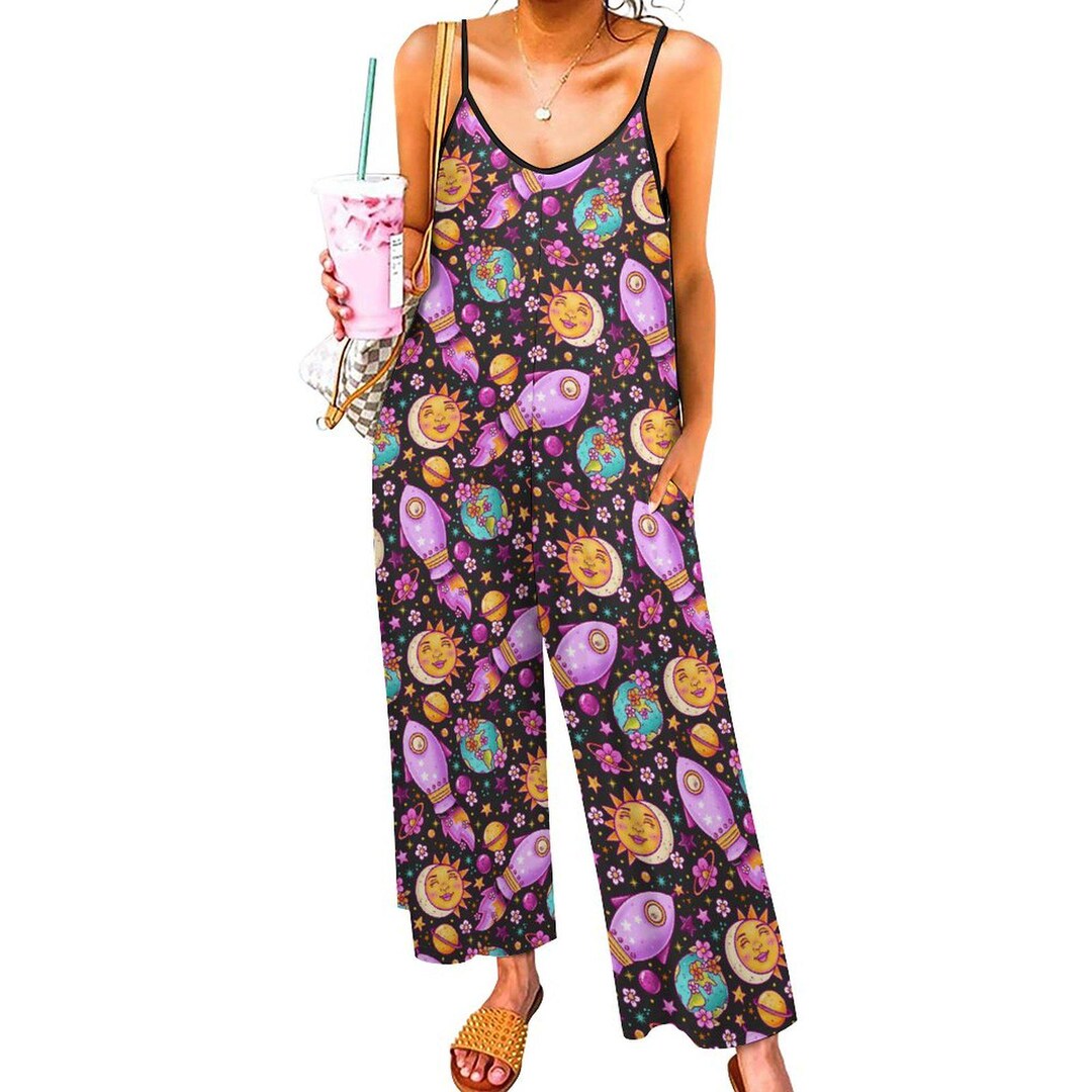 Spacey Romper, Sun Moon and Space Jumpsuit - Etsy