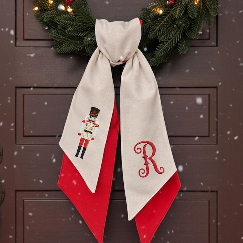 Holiday Plaid Wreath Sash - Etsy