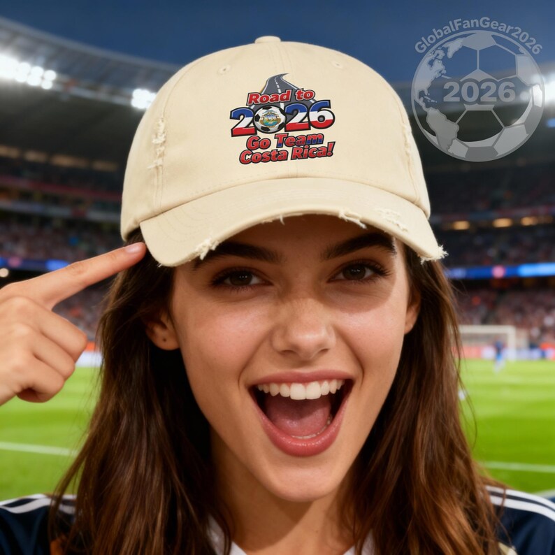 Costa Rica Distressed Soccer Cap: Limited Edition Road to 2026 Design ...