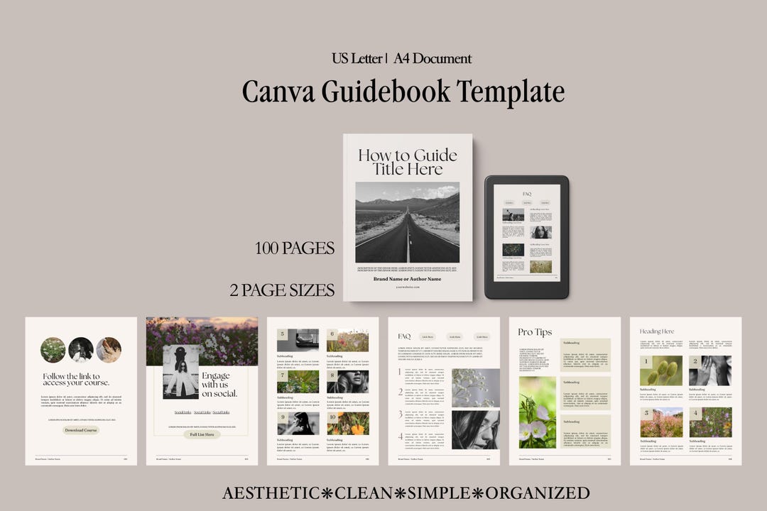 Canva Guidebook Template, How-to Guide, Lead Magnet, Digital Product ...