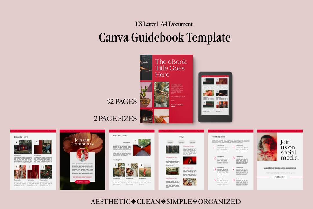 Canva Guidebook Template, How-to Guide, Lead Magnet, Digital Product ...
