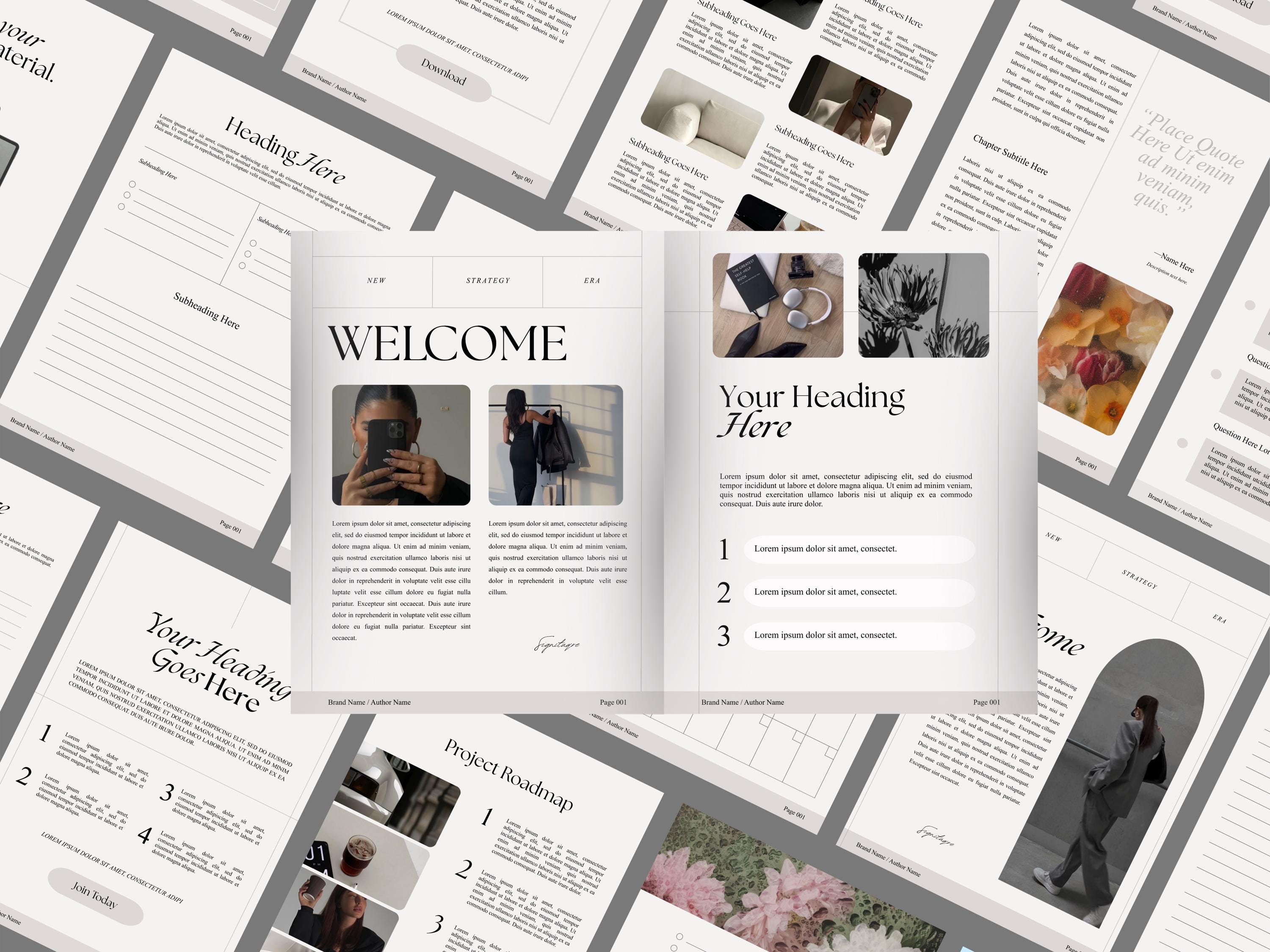 Ebook Template, Workbook Template, Canva Ebook Template, 164 Pages, 3 ...