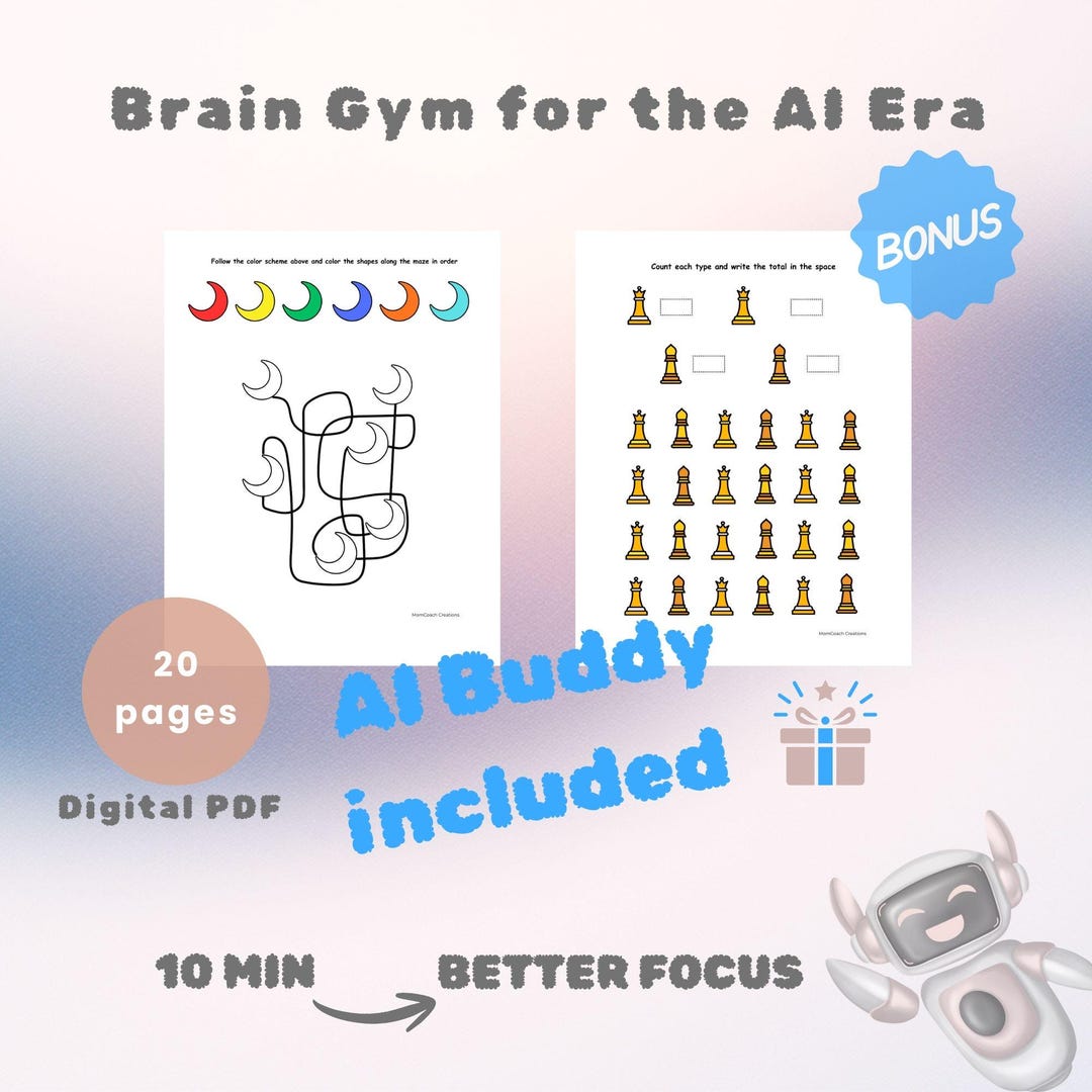 Brain Gym Worksheets | Kids Focus & Logic Activities (PDF) - Etsy