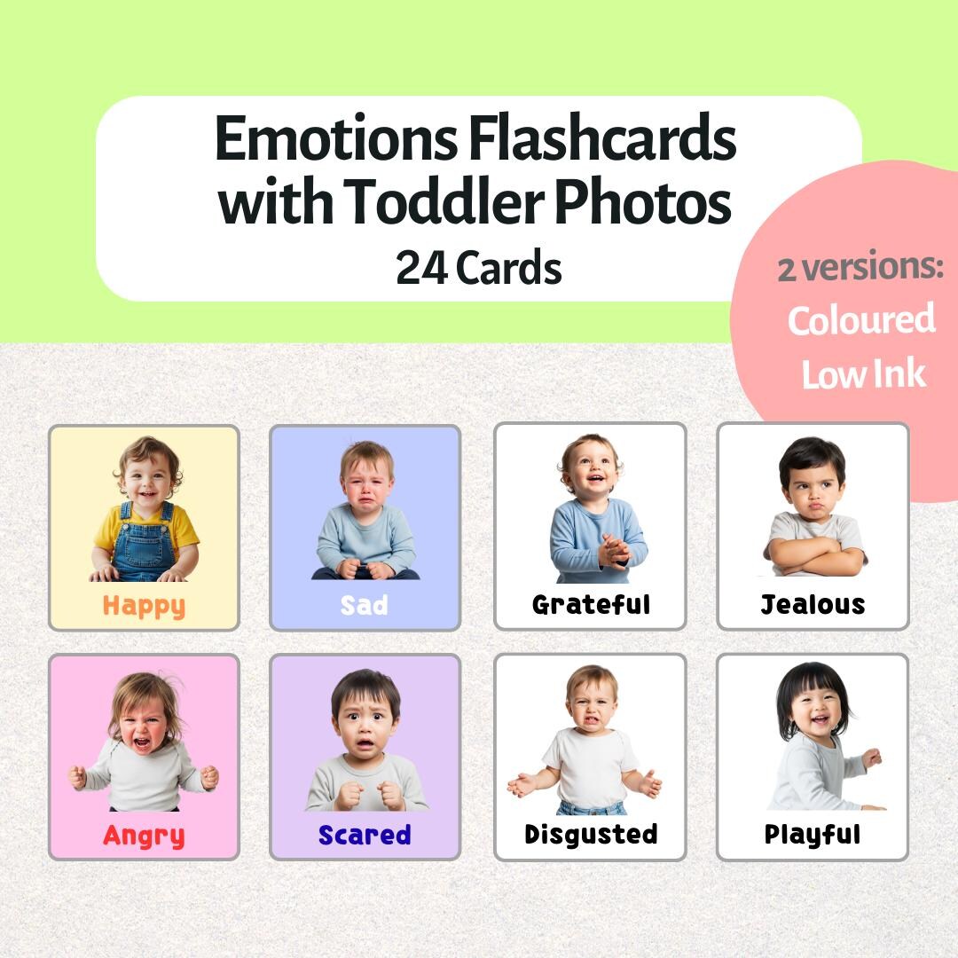 Toddler Emotions Flashcards: SEL Printable for Preschool (PDF Download ...