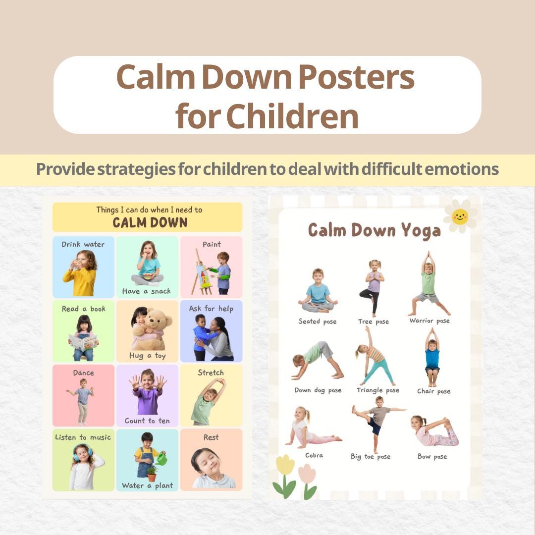 Real-photo Calm-down Posters for Children: Breathing & Sensory ...